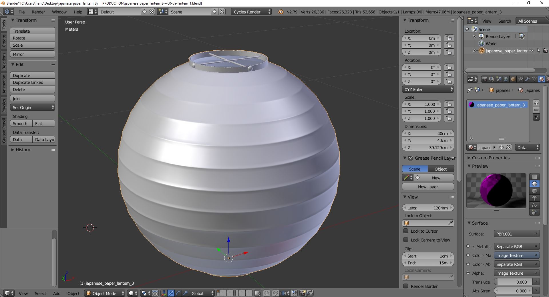 3D model japanese paper lantern 3 - TurboSquid 1431424