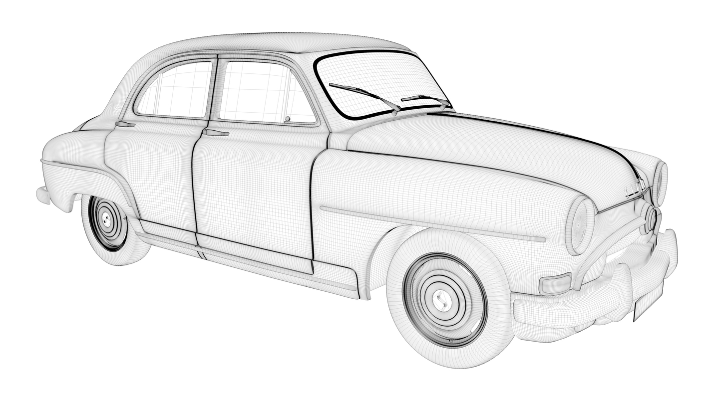 3D aronde 1954 simca - TurboSquid 1418112