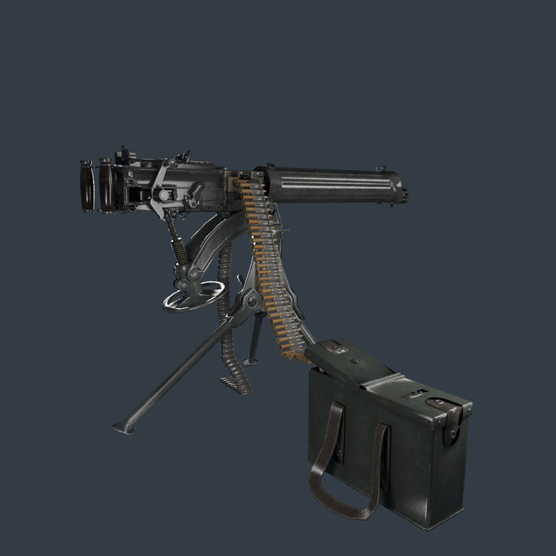 3D vickers machine gun model - TurboSquid 1431992