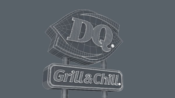 Dairy queen sign 3D model - TurboSquid 1432131