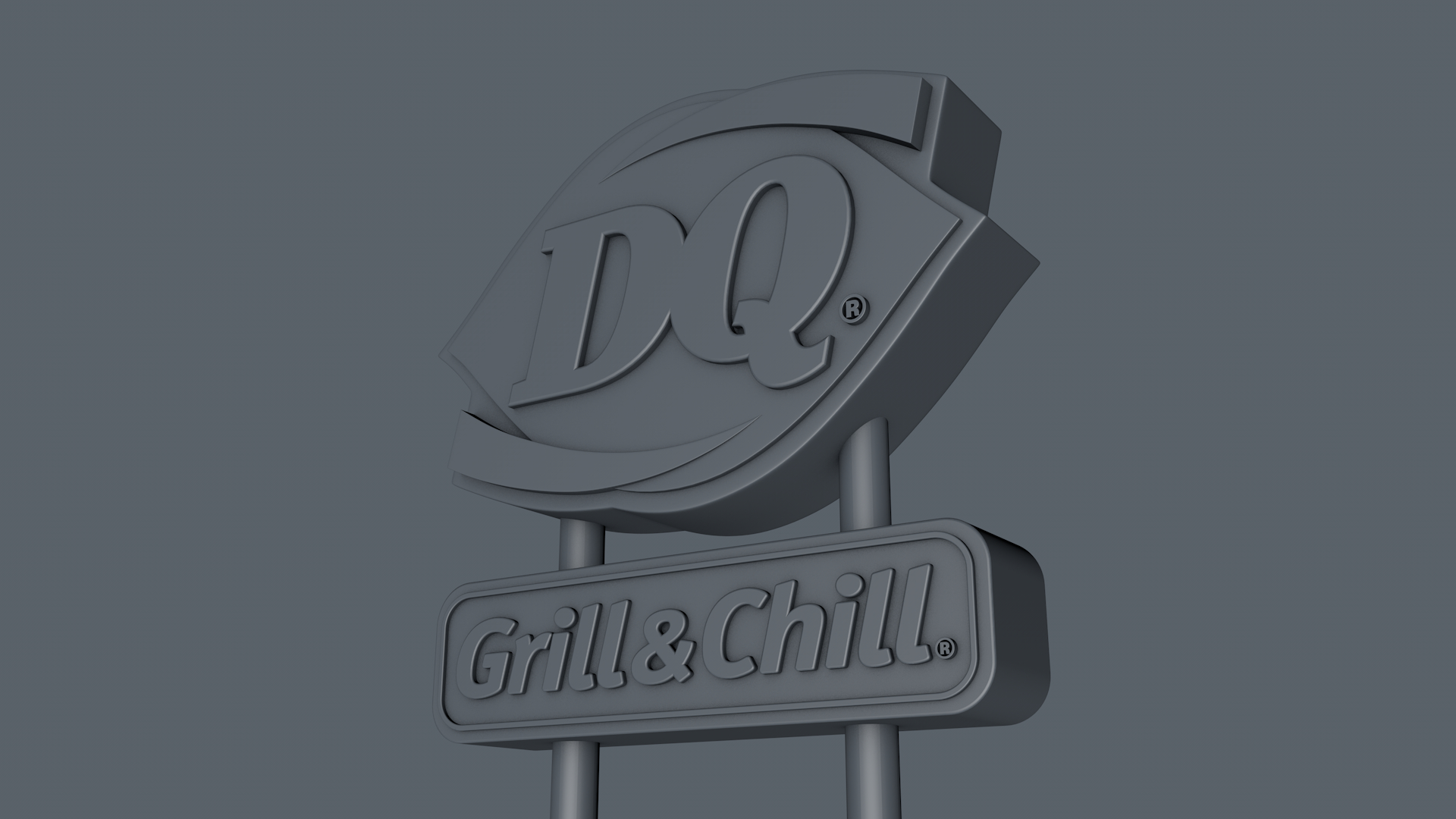 Dairy queen sign 3D model - TurboSquid 1432131