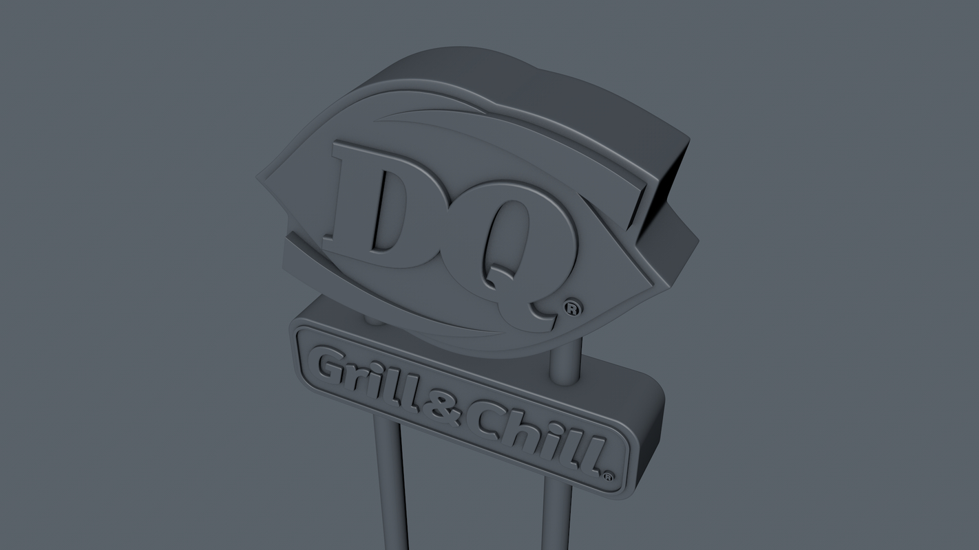 Dairy queen sign 3D model - TurboSquid 1432131