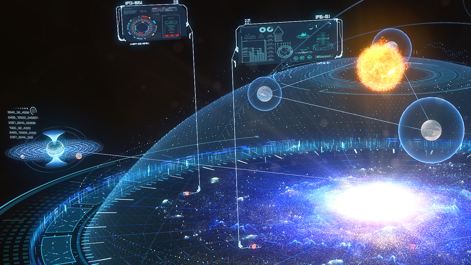 3D model futuristic hologram interface galaxy - TurboSquid 1432216