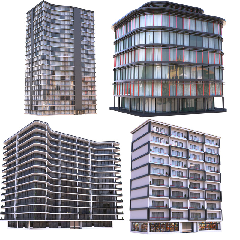 3D modern apartment buildings - TurboSquid 1432293