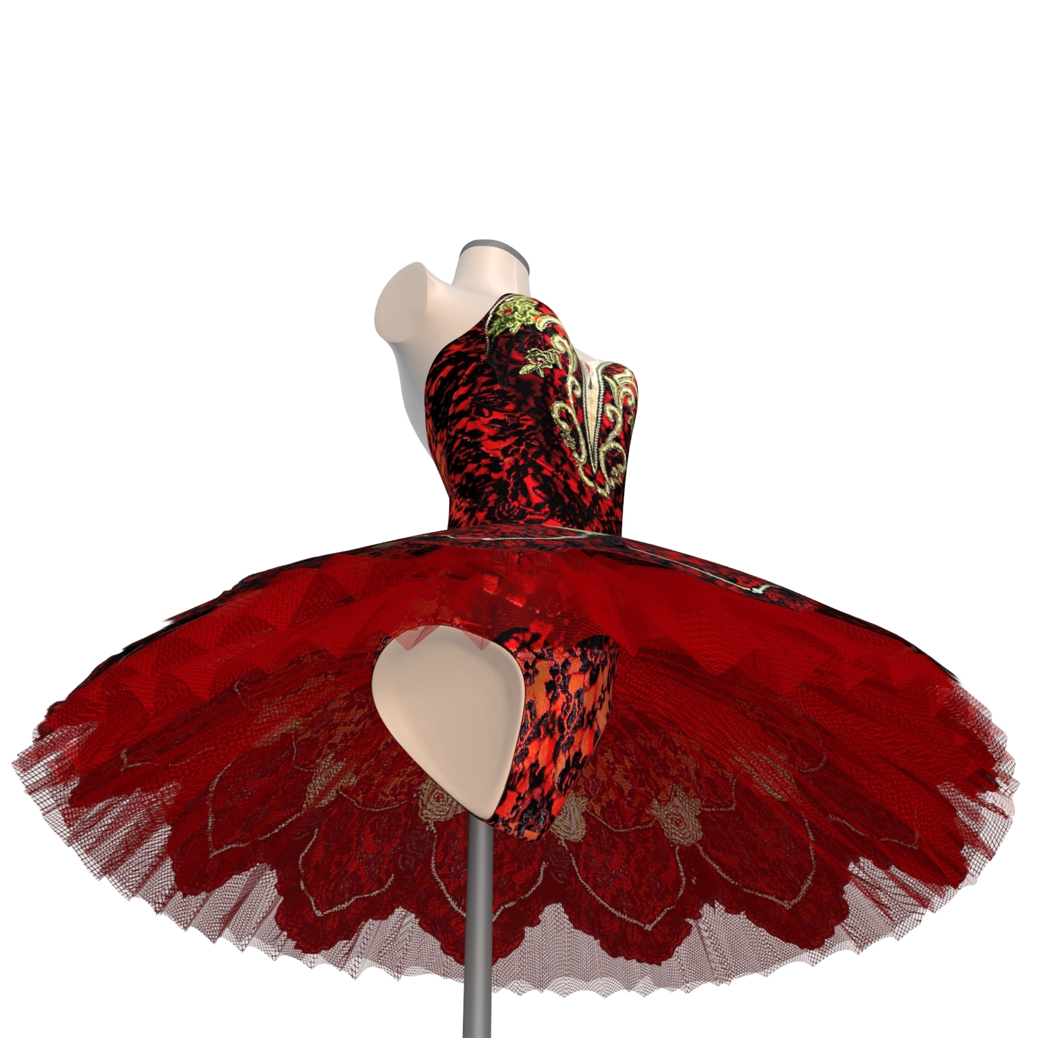 3D tutu ballet carmen costume model - TurboSquid 1432507