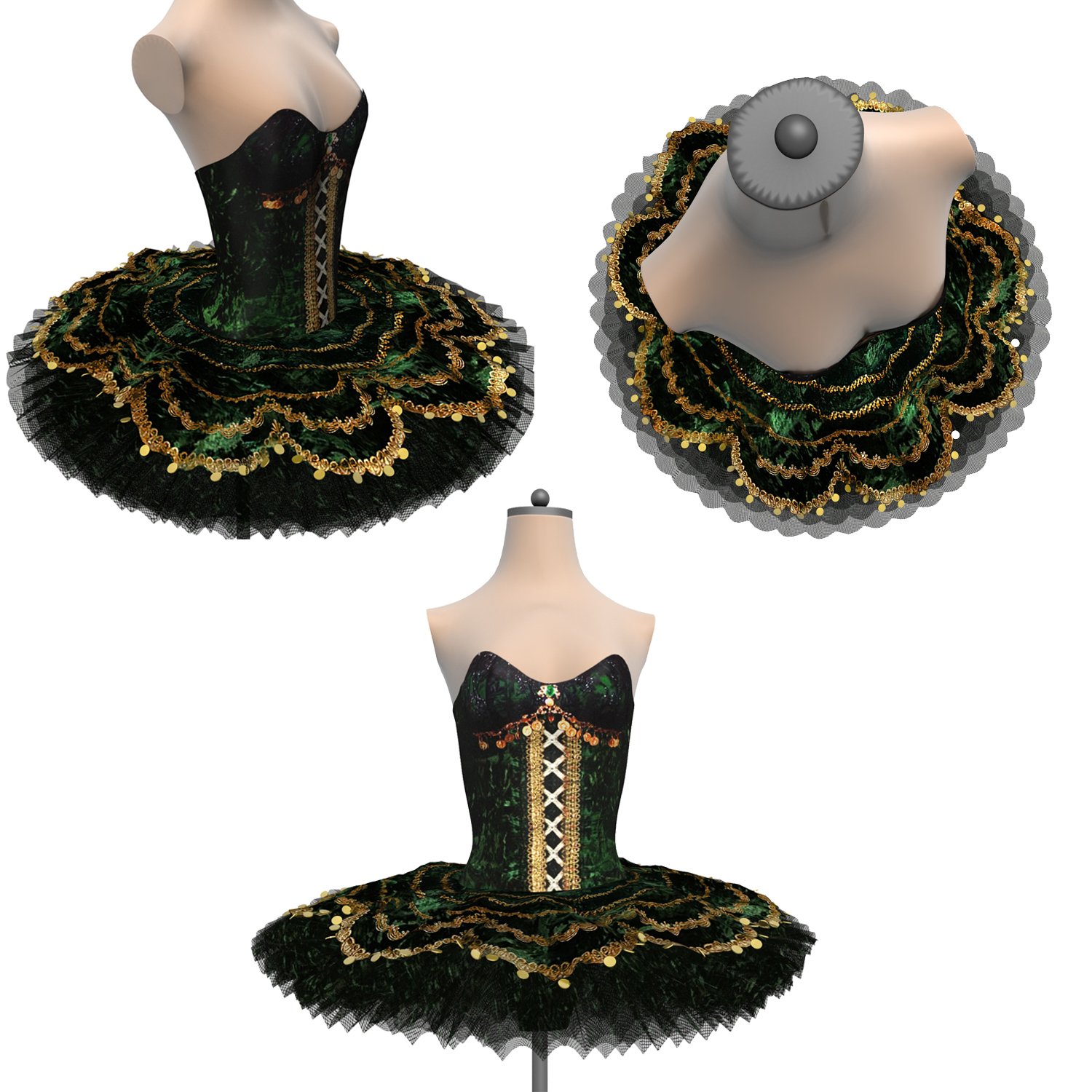 Tutu ballet esmeralda 3D model - TurboSquid 1432533