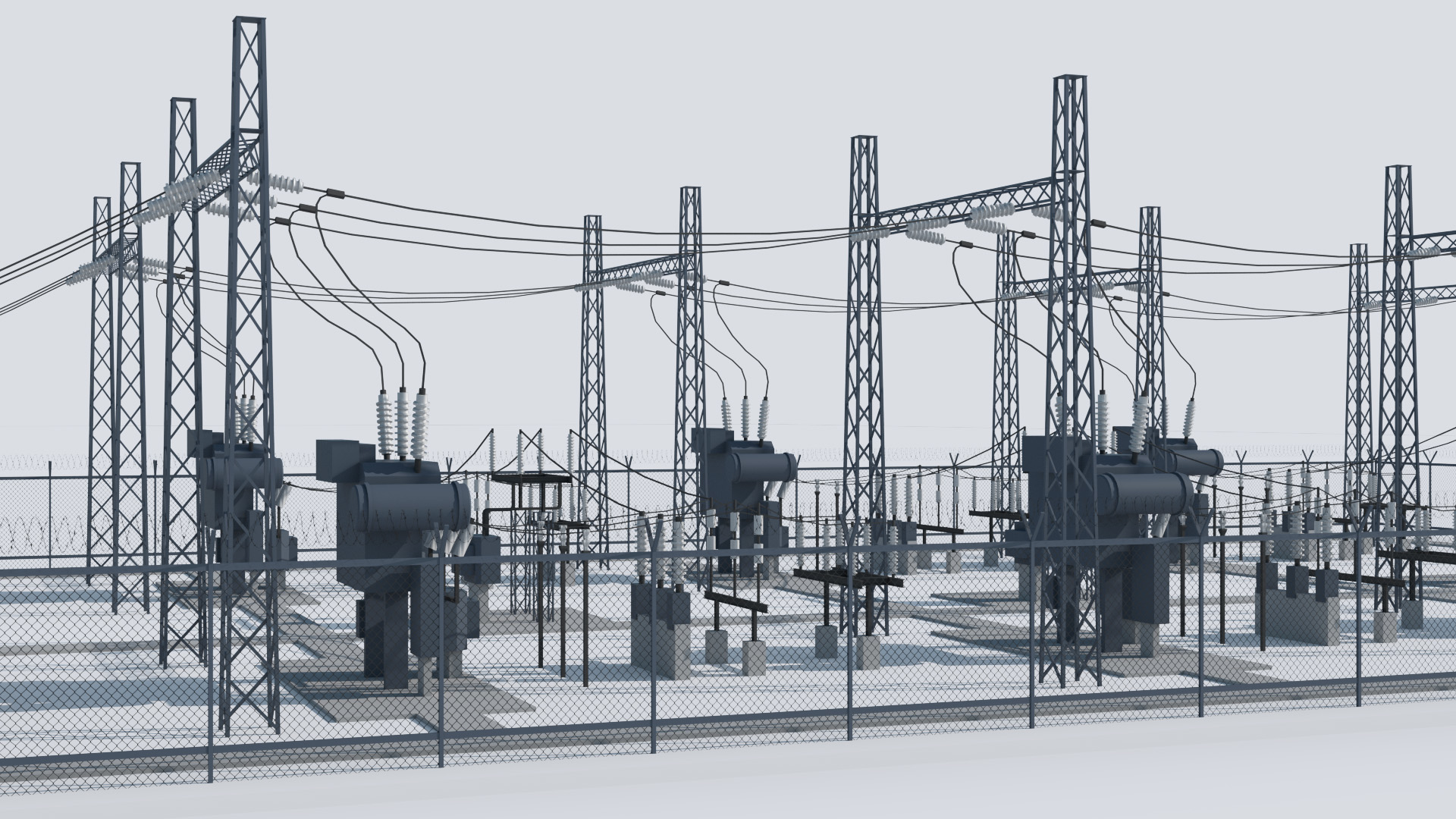 Electrical substation 3D - TurboSquid 1433052