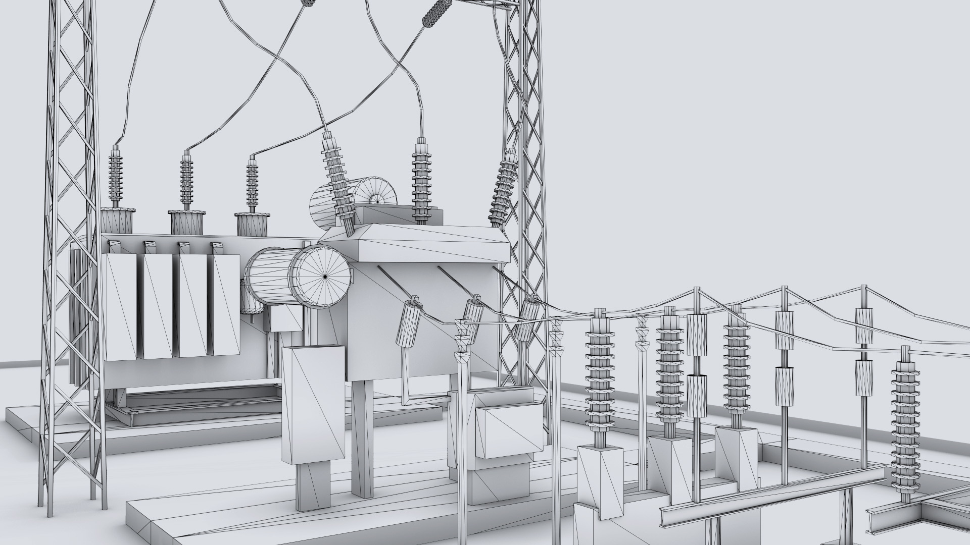 Electrical substation 3D - TurboSquid 1433052