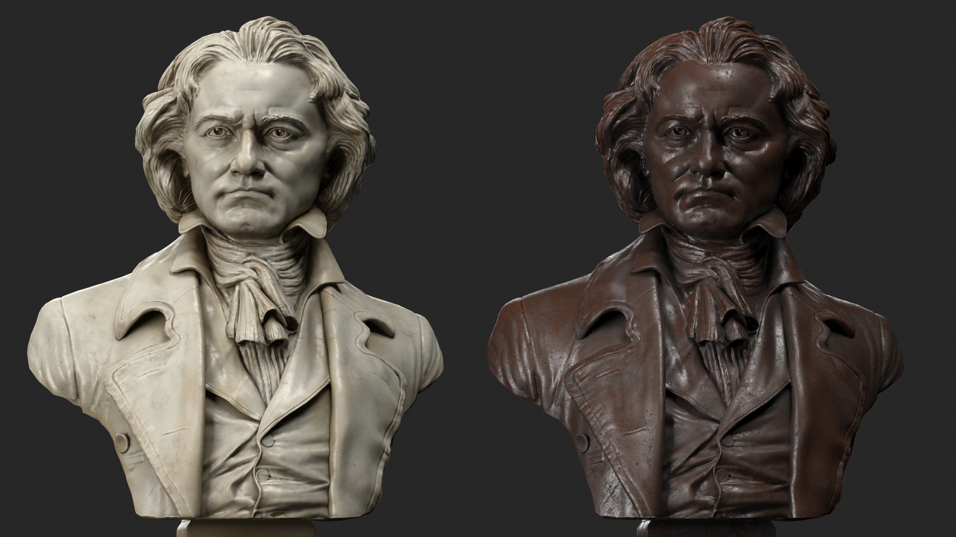 decorative bust beethoven 3d model