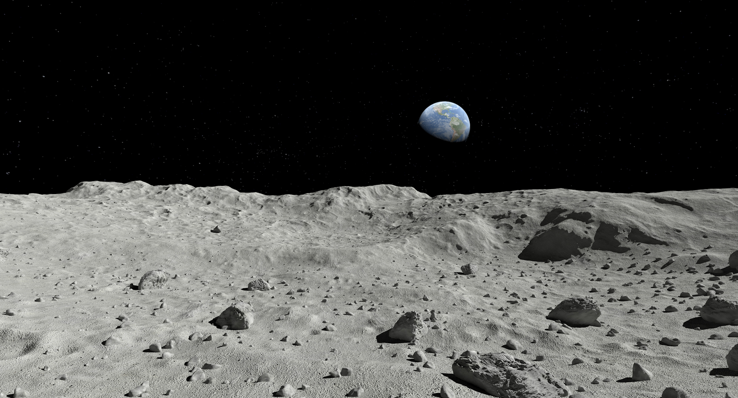Moon surface scene 3D - TurboSquid 1433613