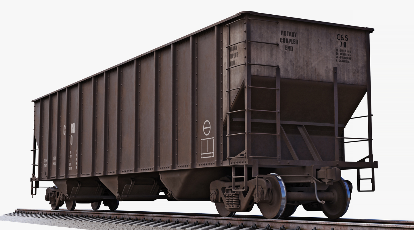 modelo 3d Carro vagón de tolva superior abierta H351 - TurboSquid 1433651