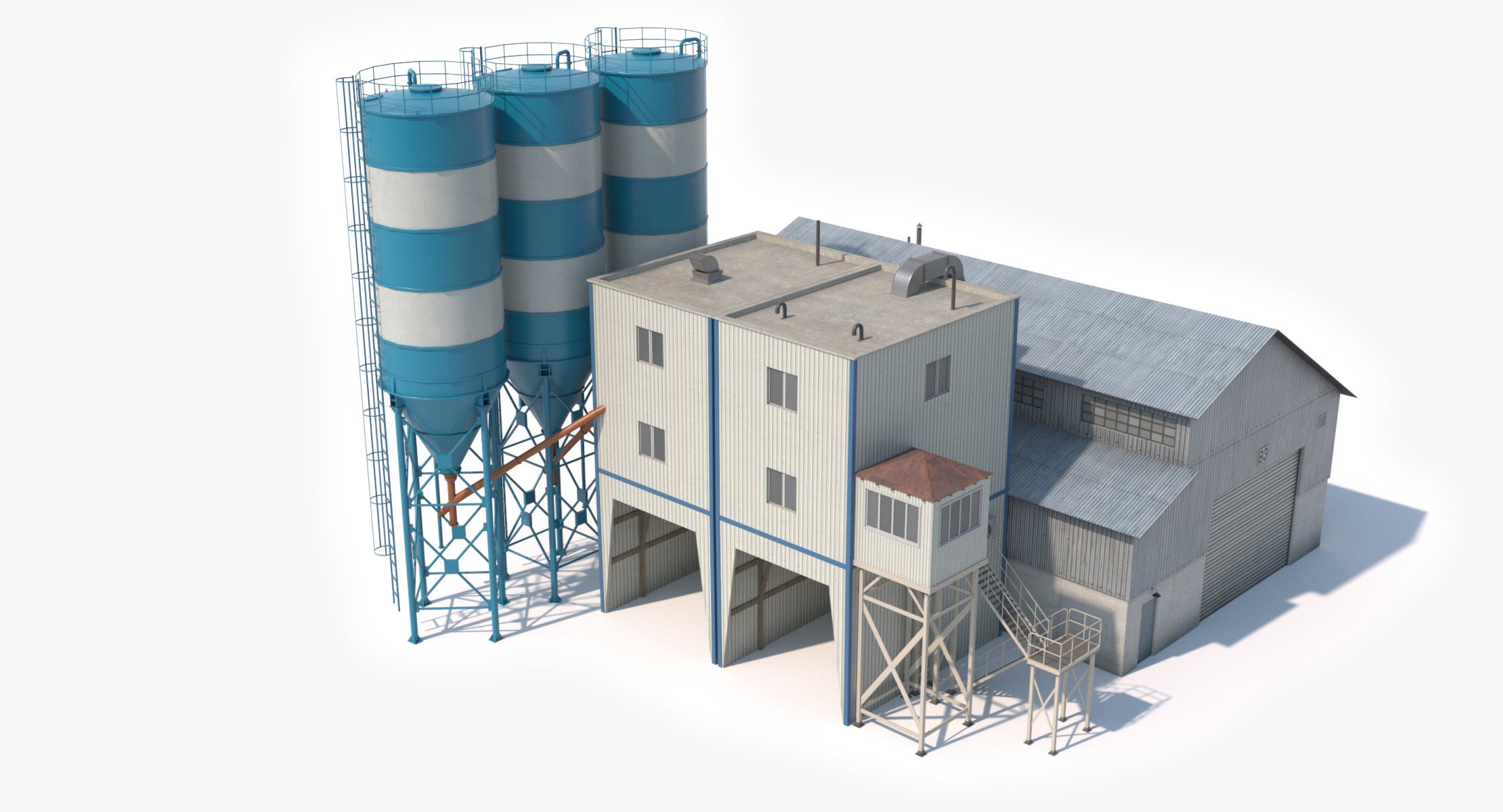 Cement plant factory 3D model - TurboSquid 1433916