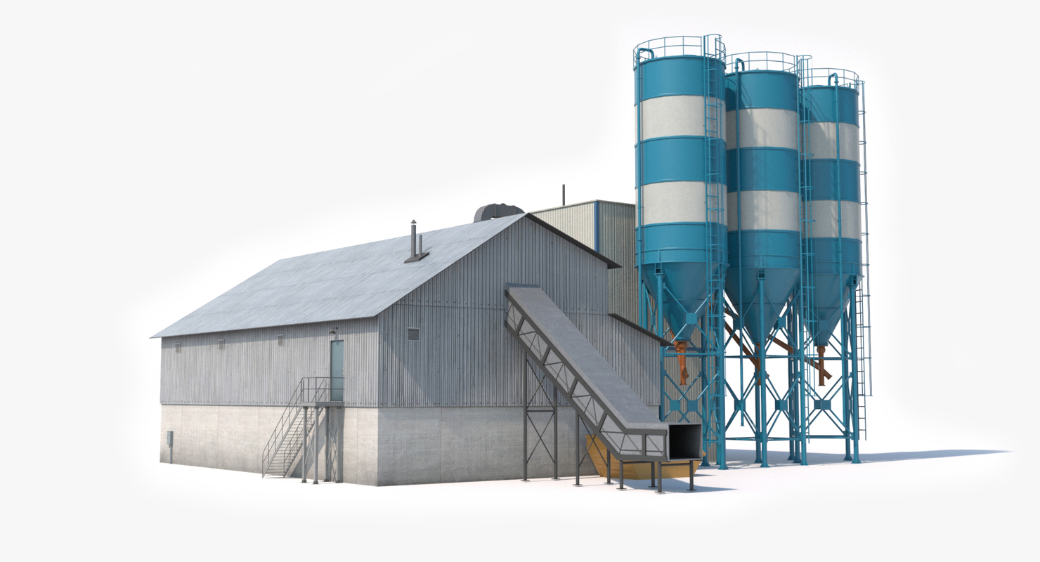 Cement plant factory 3D model - TurboSquid 1433916