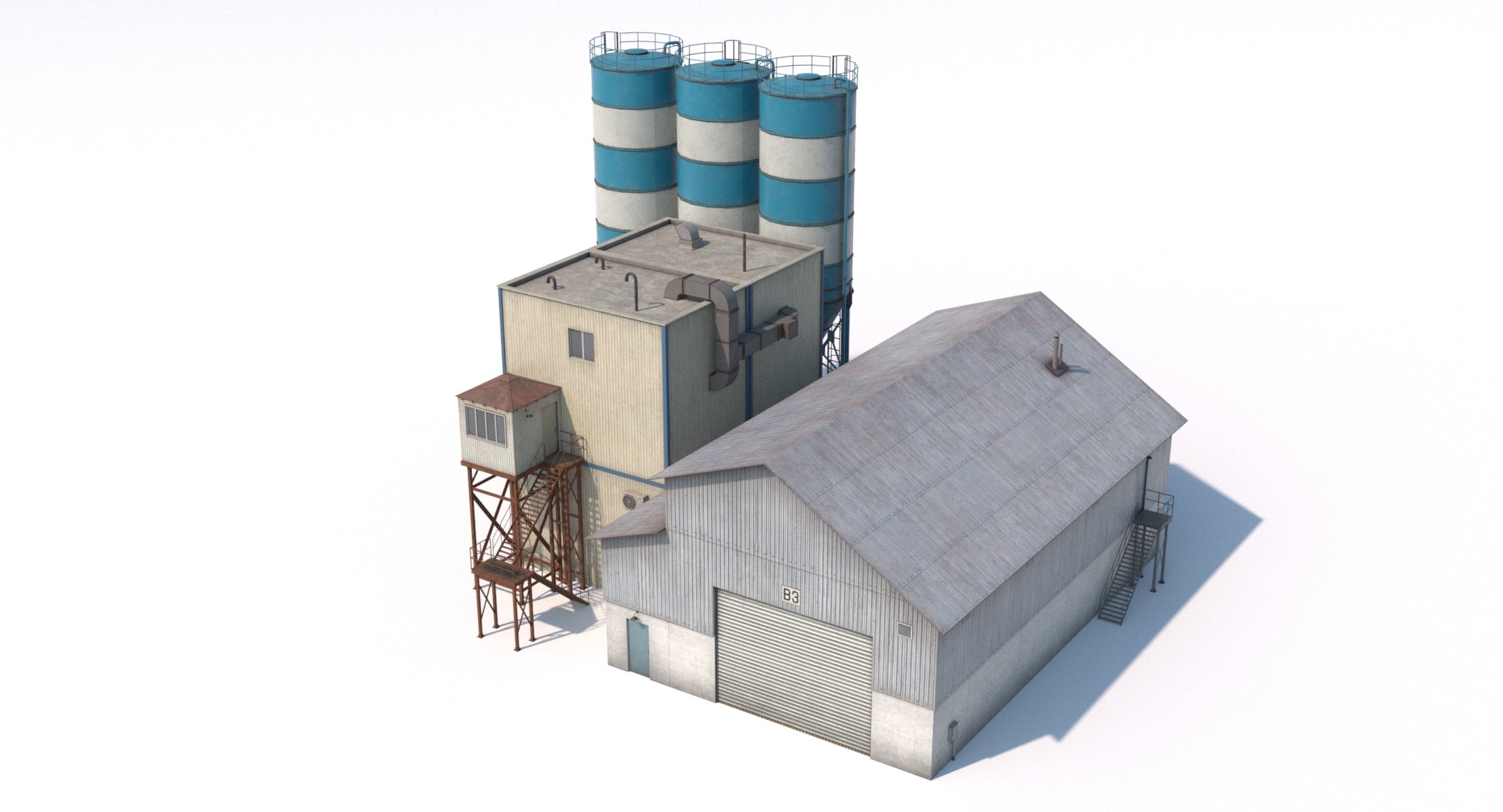 Cement plant factory 3D model - TurboSquid 1433916