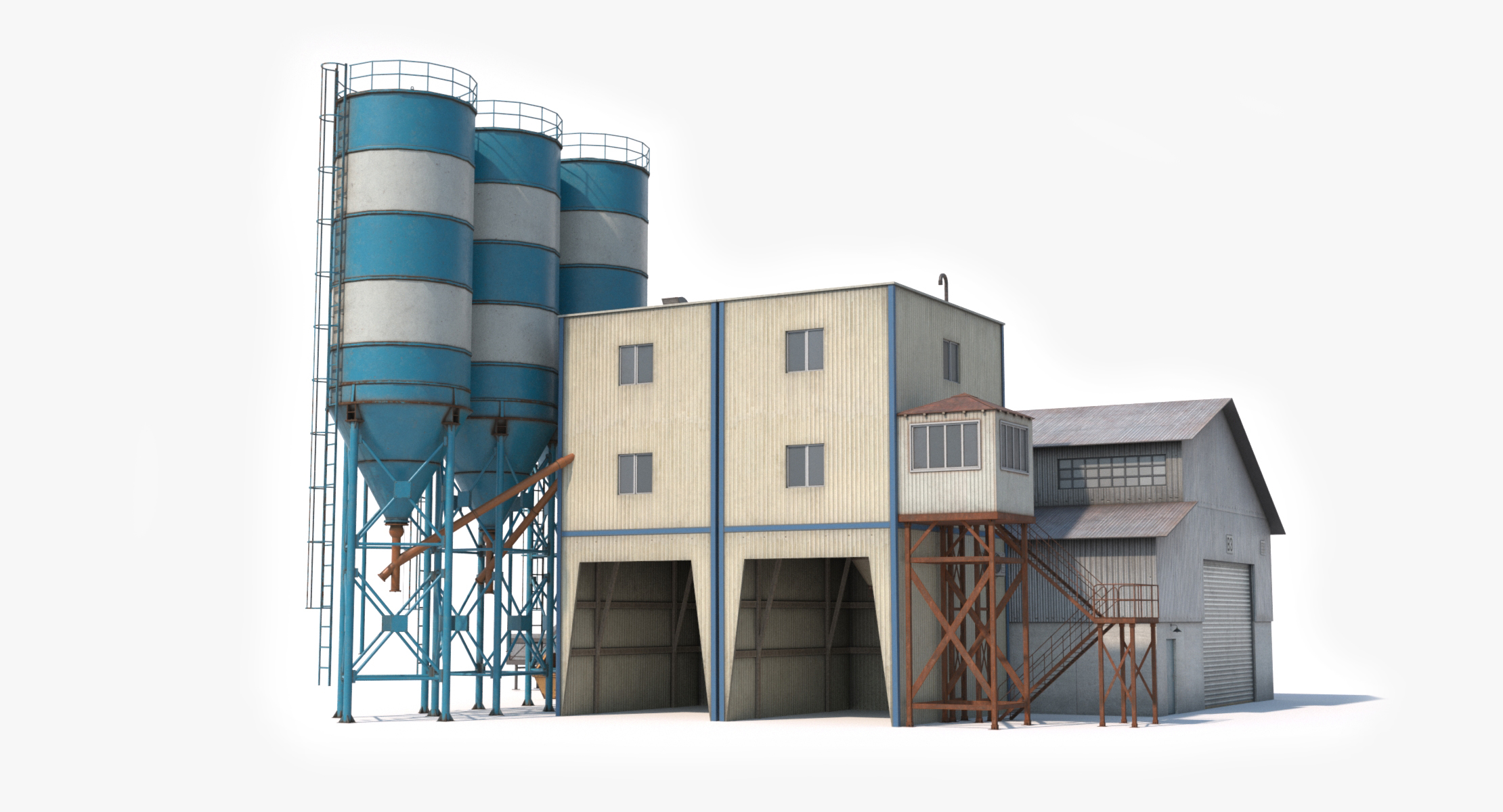Cement plant factory 3D model - TurboSquid 1433916