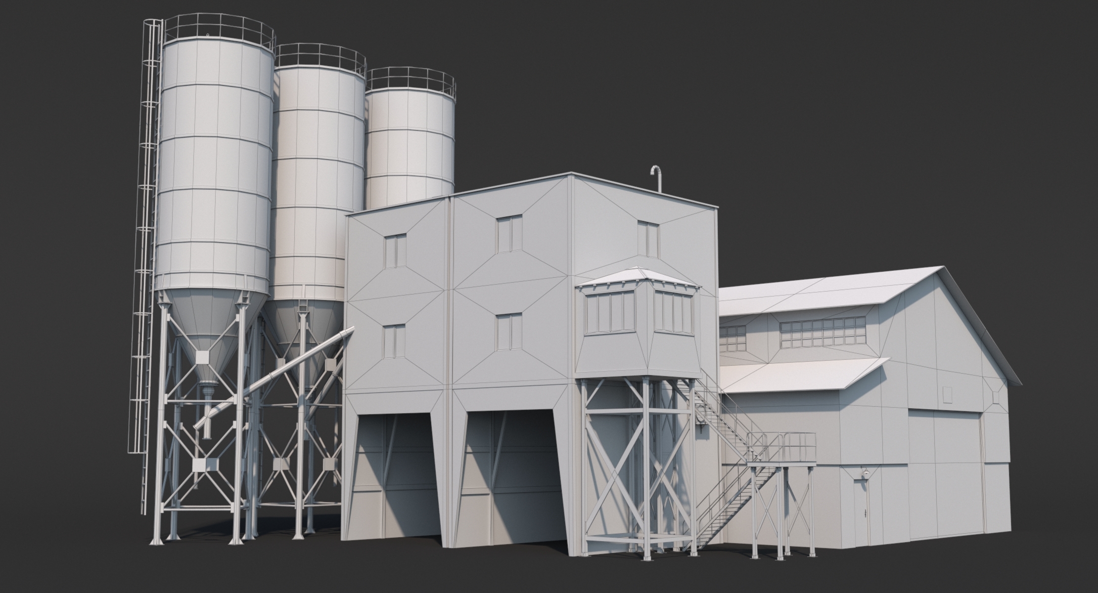 Cement plant factory 3D model - TurboSquid 1433916
