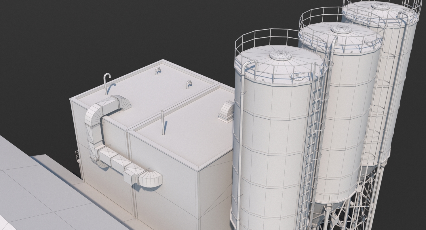 Cement plant factory 3D model - TurboSquid 1433916