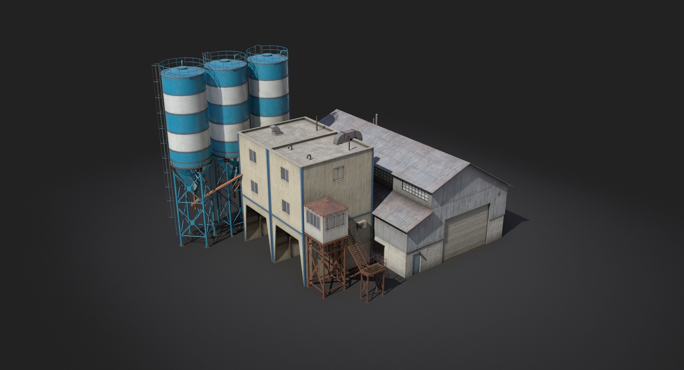 Cement plant factory 3D model - TurboSquid 1433916