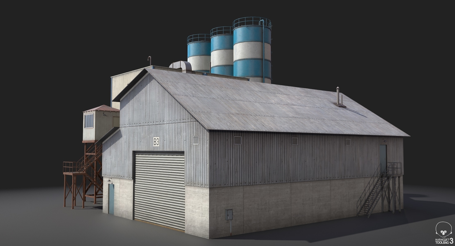 Cement plant factory 3D model - TurboSquid 1433916