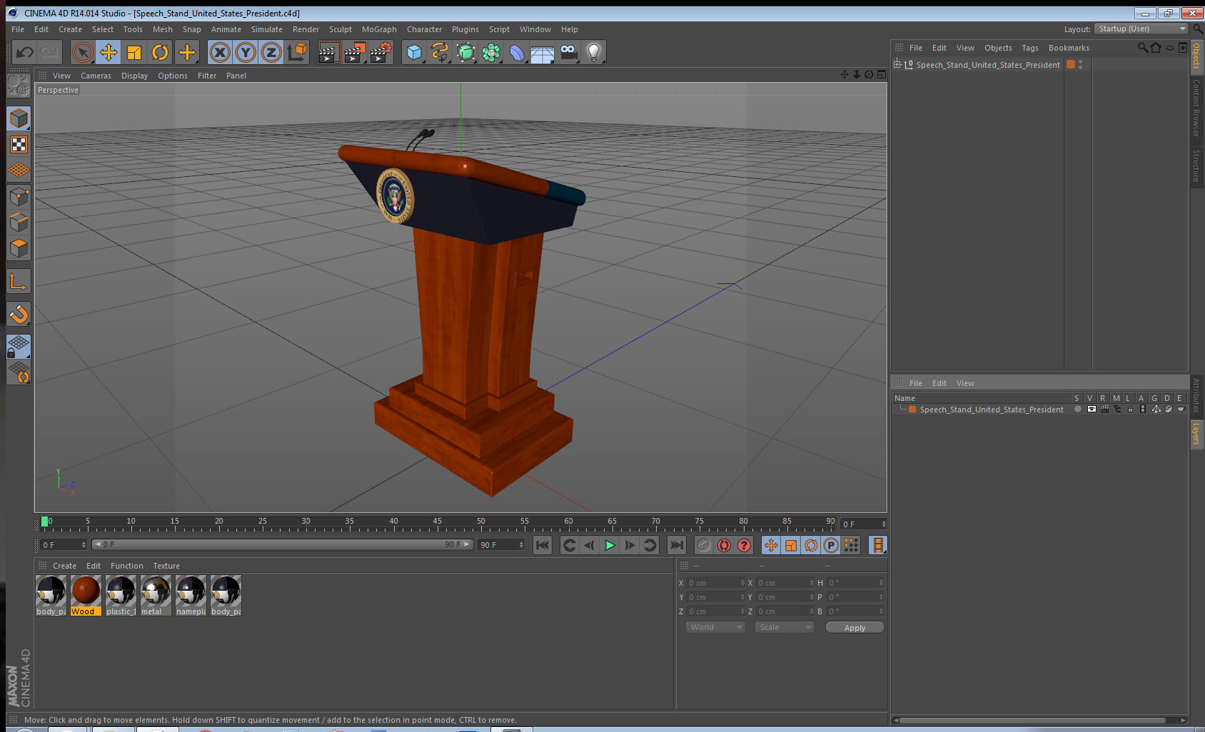 Speech stand united states 3D model - TurboSquid 1434824