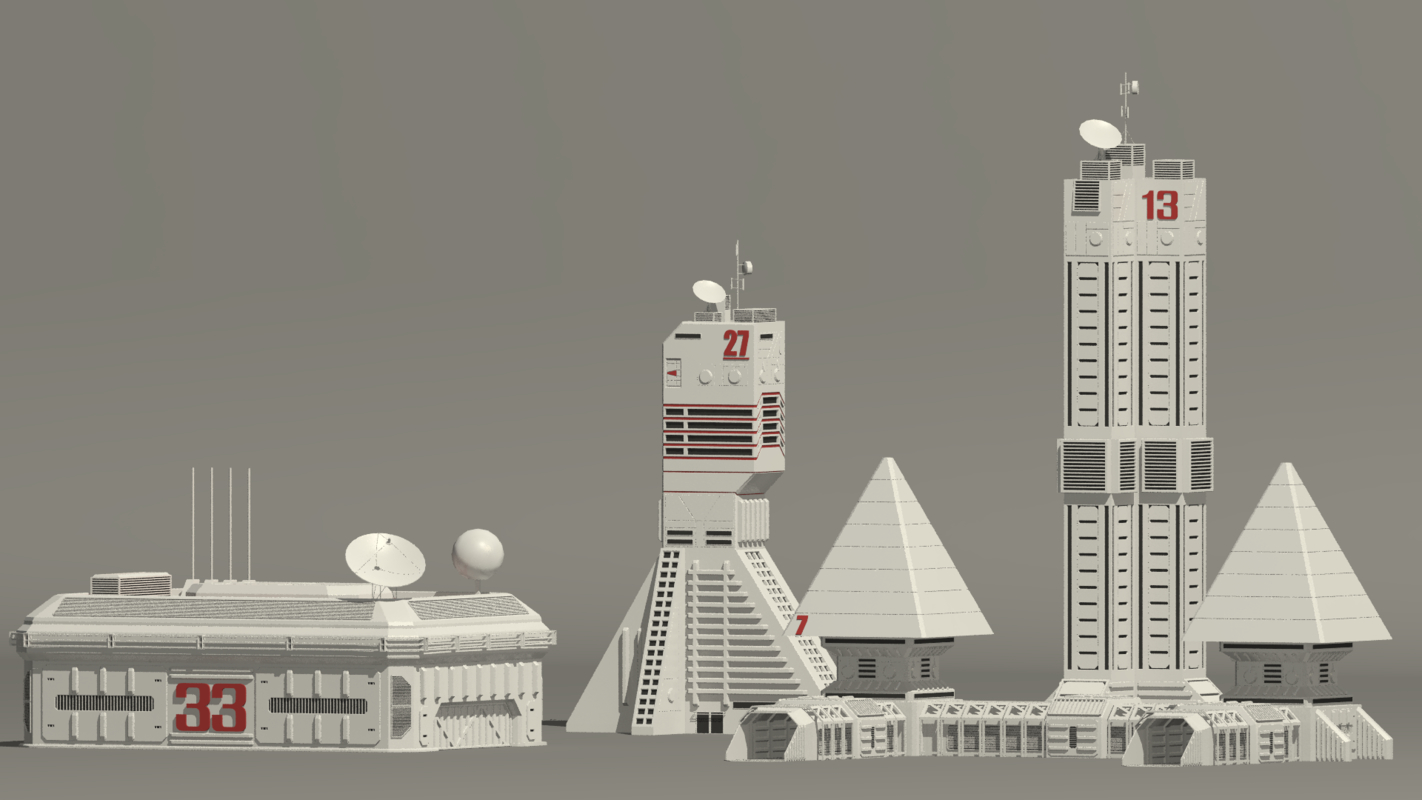 Sci-fi buildings 3D model - TurboSquid 1434162