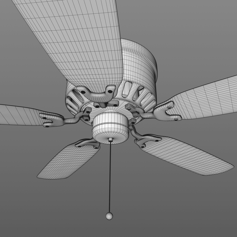 Realistic brass ceiling fan 3D model - TurboSquid 1433722