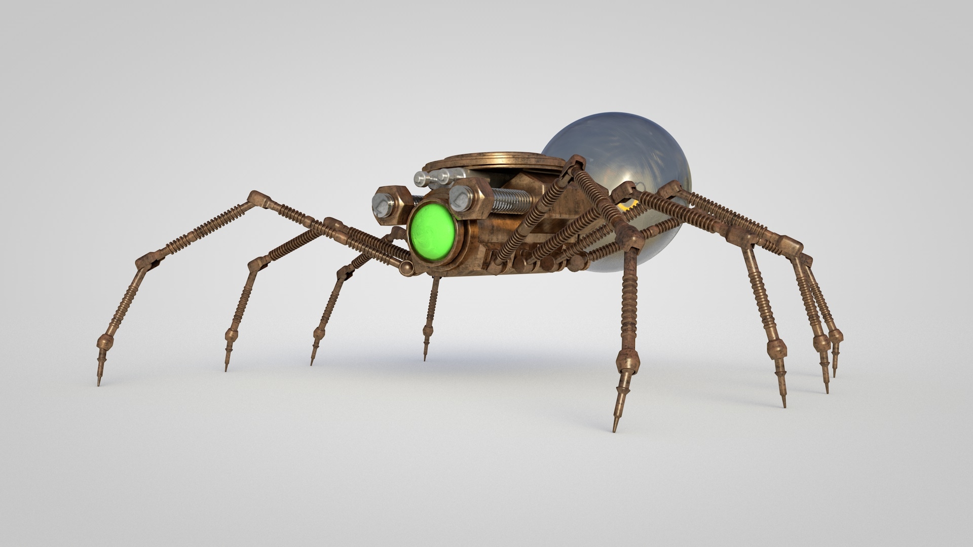 Steampunk spider robot 3D - TurboSquid 1434625