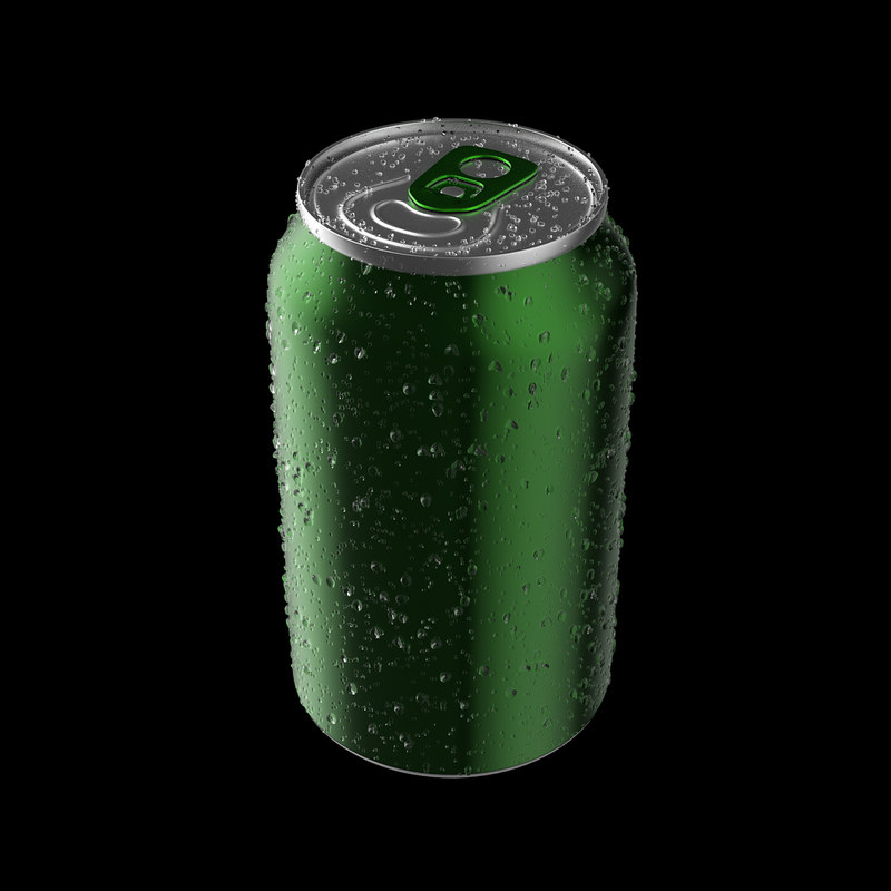Lata de cerveja verde com gotas de água Modelo 3D - TurboSquid 1434658