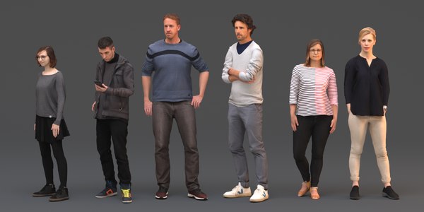 3D rigged animate crowd model - TurboSquid 1431937
