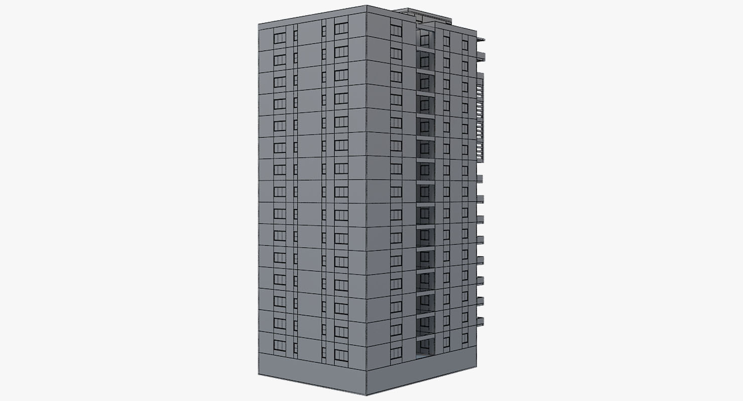 Apartment building 36 3D model - TurboSquid 1435128