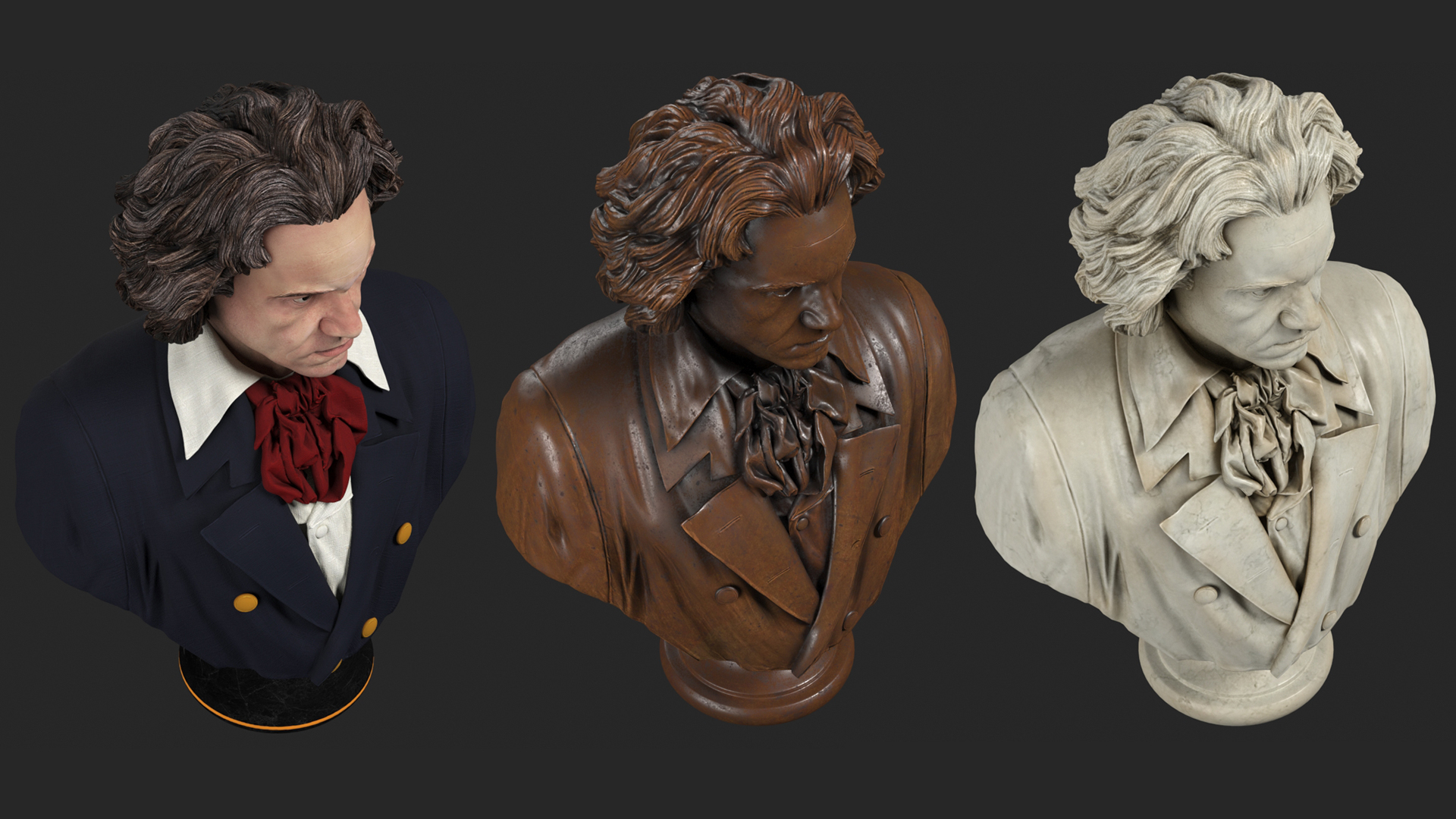 3d model of bust beethoven