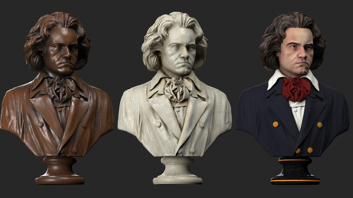 3d model of bust beethoven