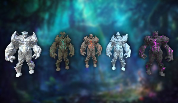 modelo 3d Pack Elemental Golem Definitivo - TurboSquid 1435693