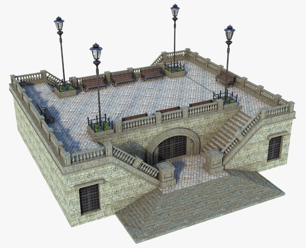 Fantasy stair square 3D - TurboSquid 1435684