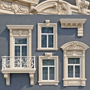 3d classic window frames model