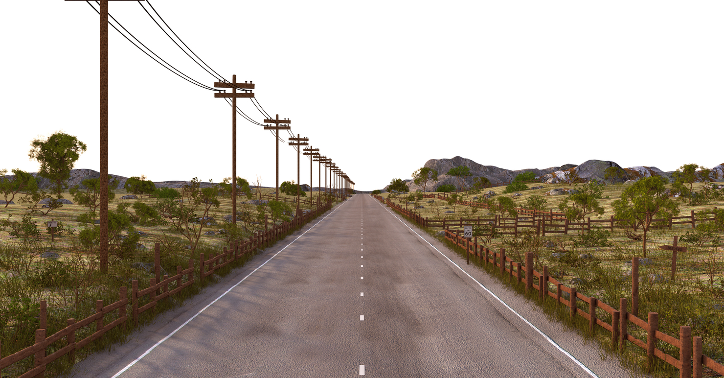 Road sunset 3D model - TurboSquid 1436096