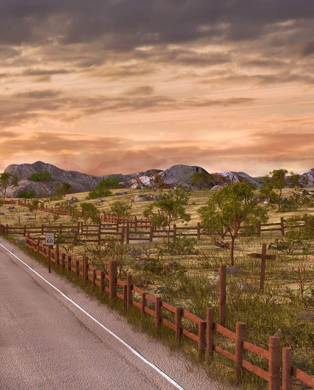 Road sunset 3D model - TurboSquid 1436096