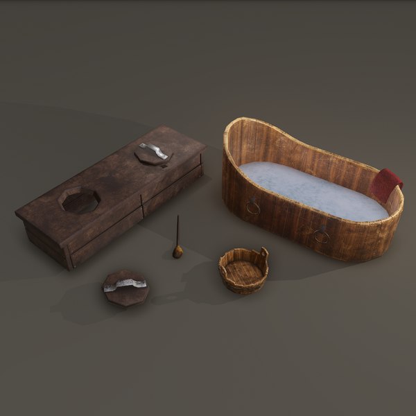 Wooden medieval wash tub 3D model - TurboSquid 1408545
