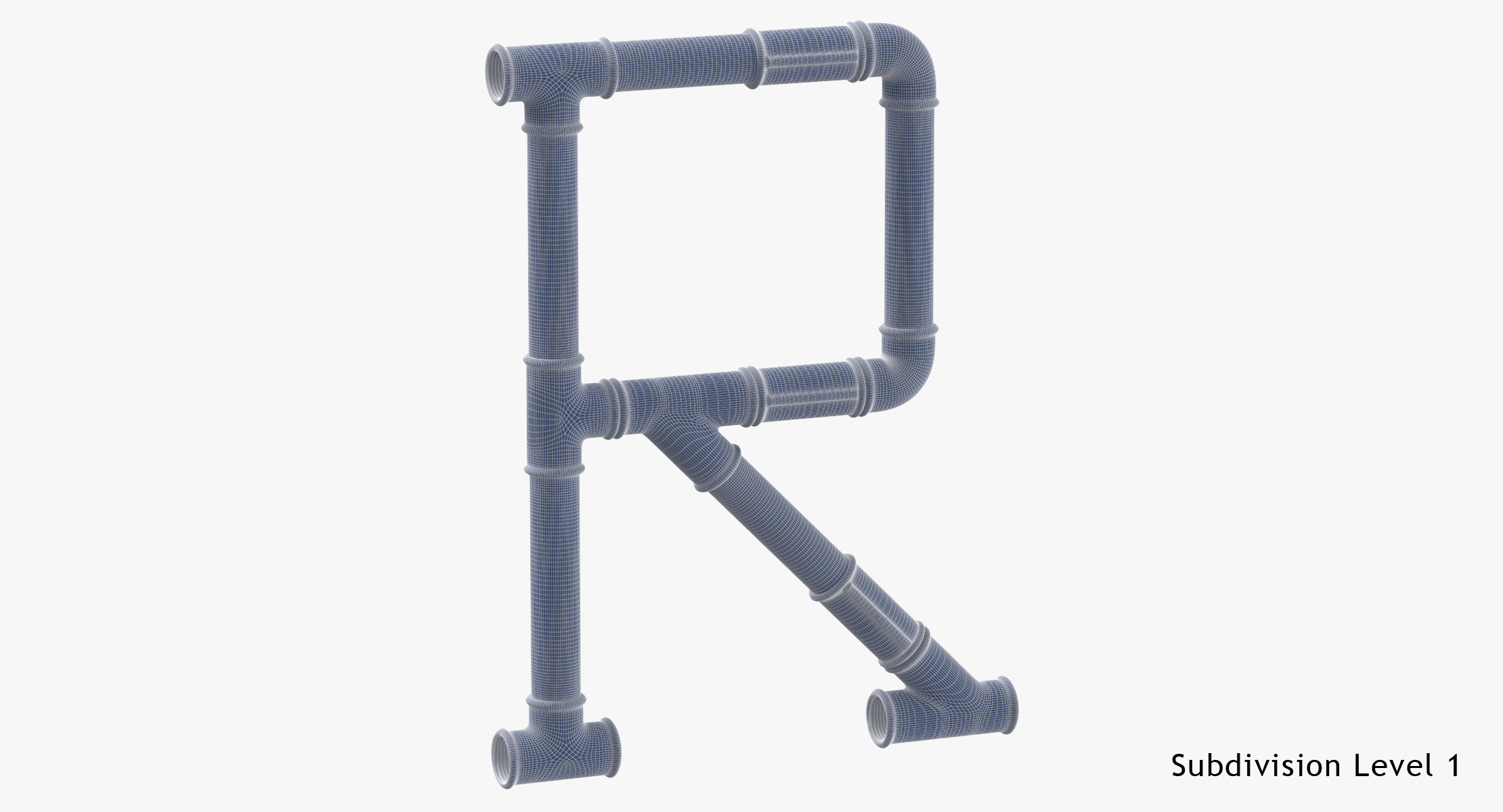 3D galvanized steel pipe letter - TurboSquid 1436781