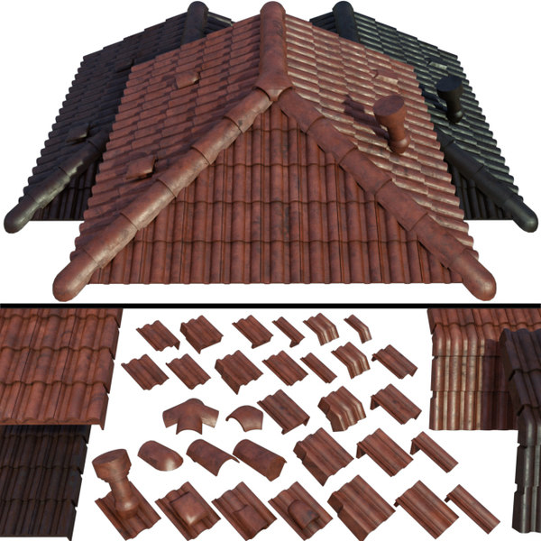 Imbrex Tegula Roman Roff Tiles3D模型 - TurboSquid 1967076
