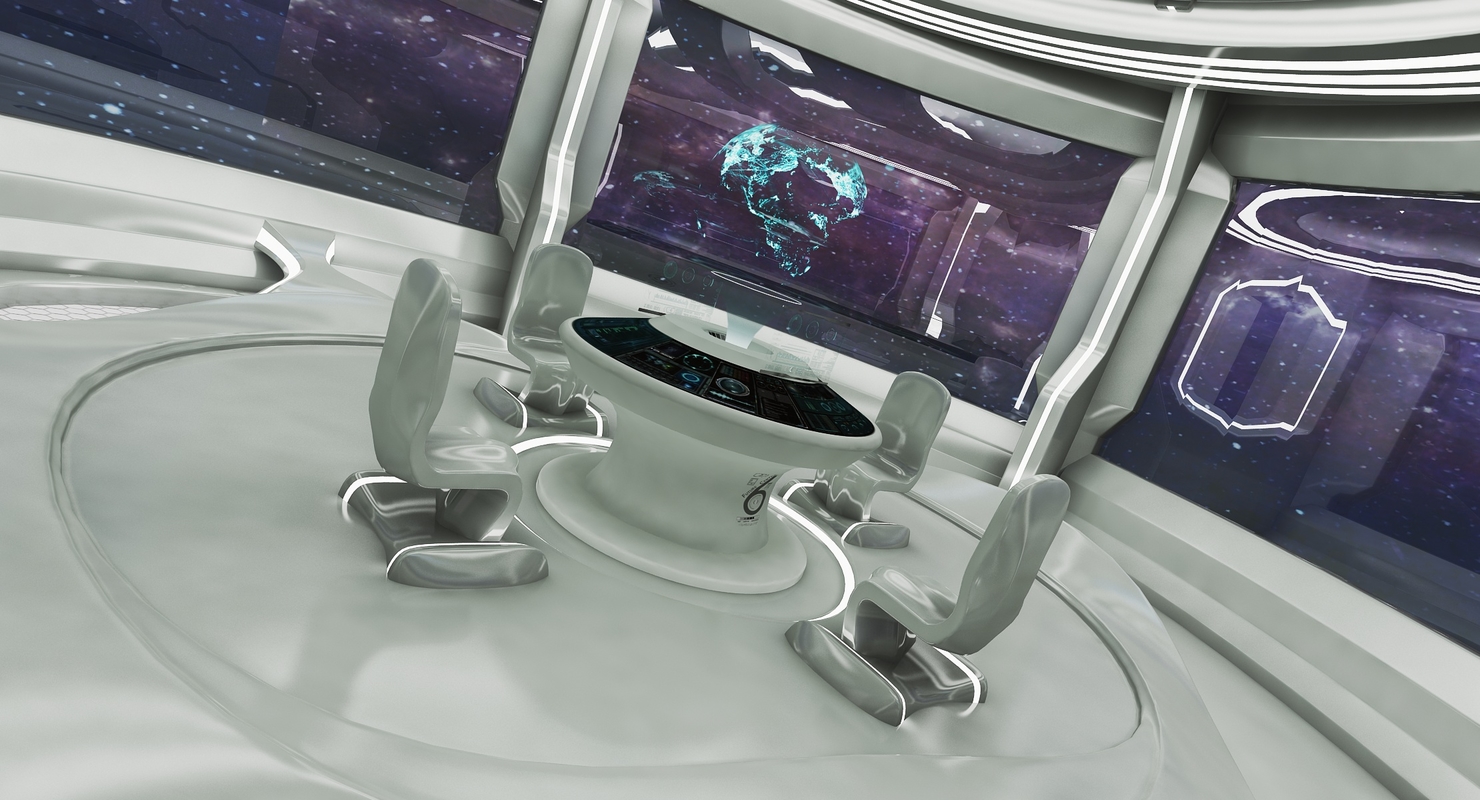 Realistic sci-fi control room model - TurboSquid 1437130