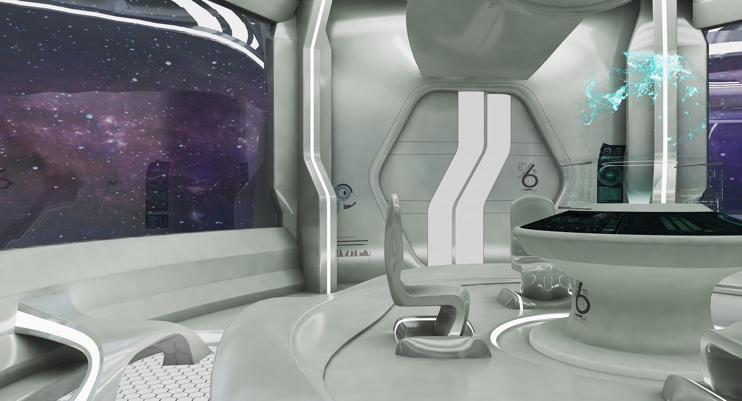 Realistic sci-fi control room model - TurboSquid 1437130