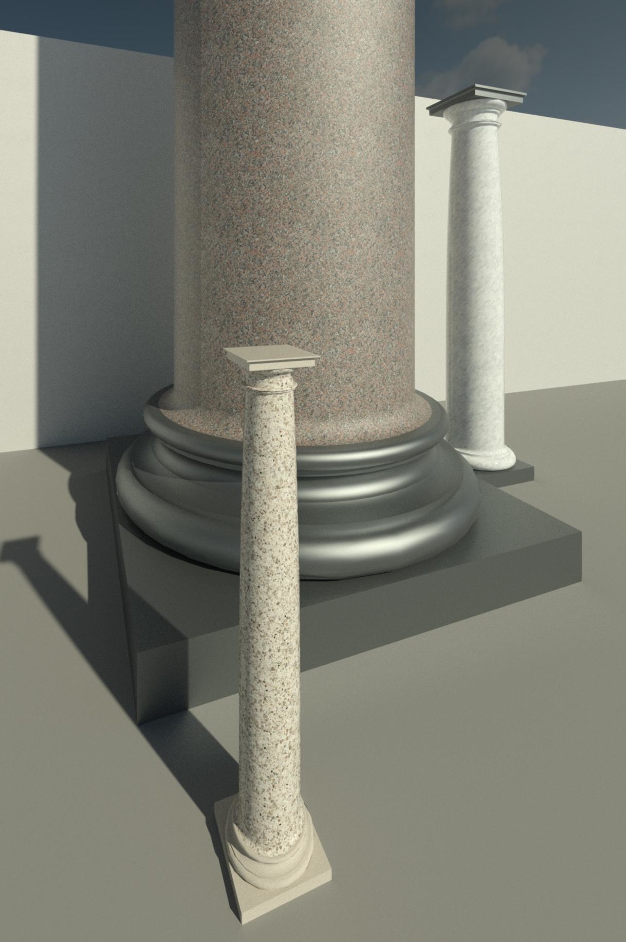modèle 3D de Colonne dorique-romaine, colonne toscane, triglif ...