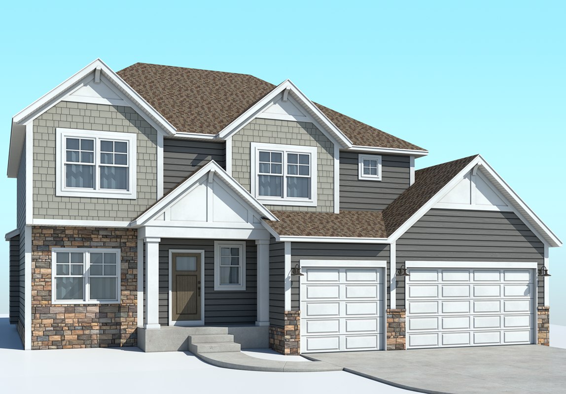 modèle 3D de Maison américaine classique 002 - TurboSquid 1435799