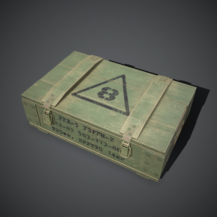 Army grenade box 3D model - TurboSquid 1437650