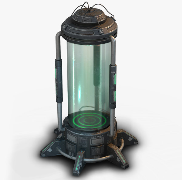3d model sci-fi stasis pod prop
