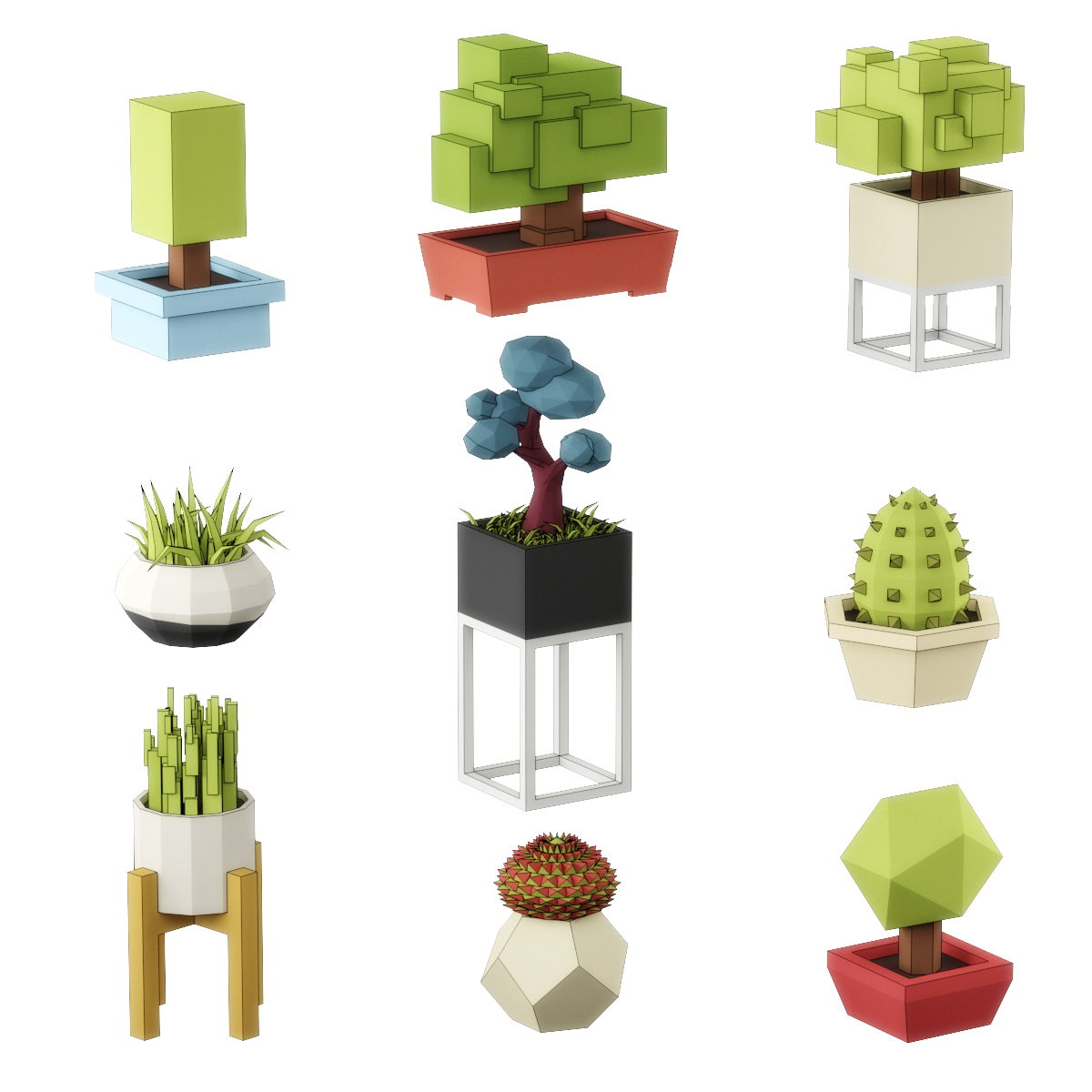 modèle 3D de Plantes Low Poly - TurboSquid 1437753