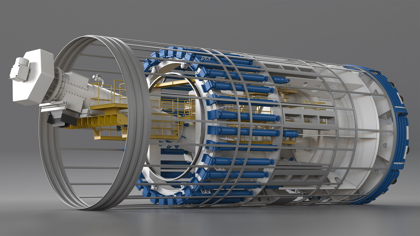 Tunnel boring machine cutterhead model - TurboSquid 1438136