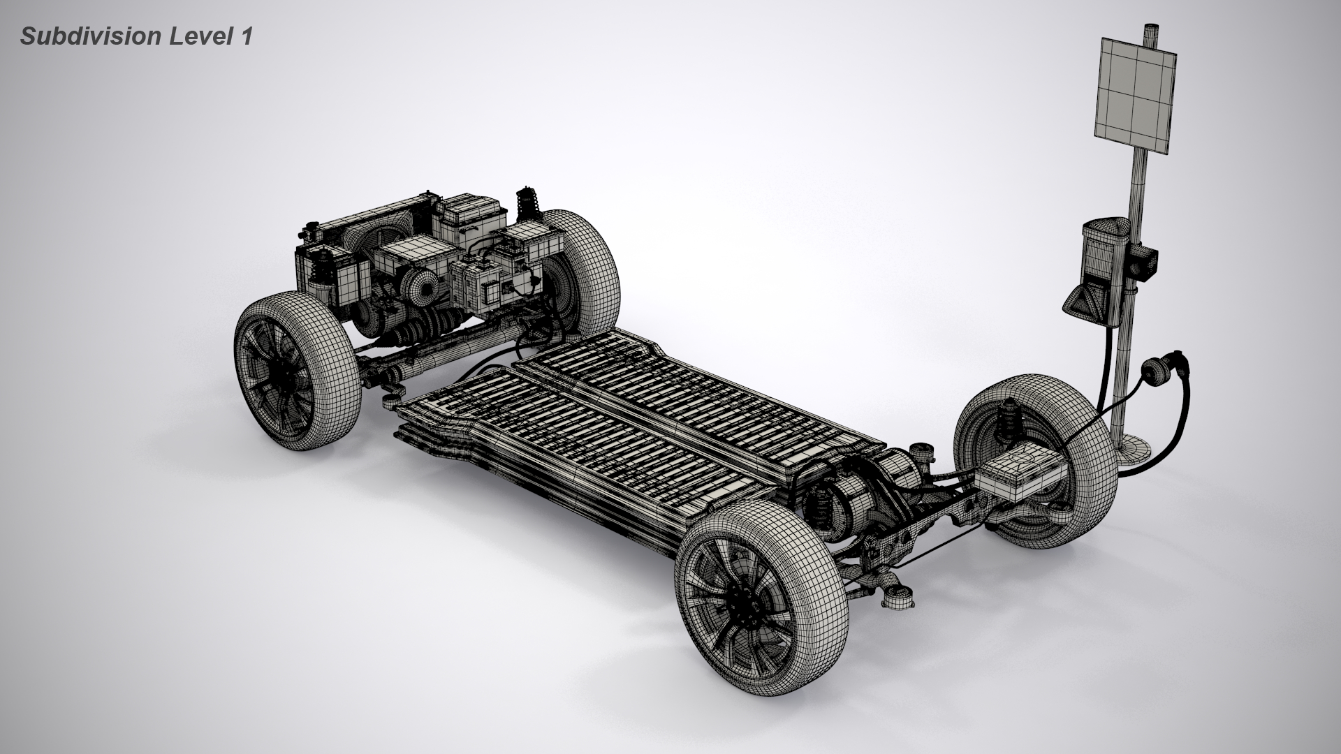 Electric awd vehicle chassis 3D - TurboSquid 1437973