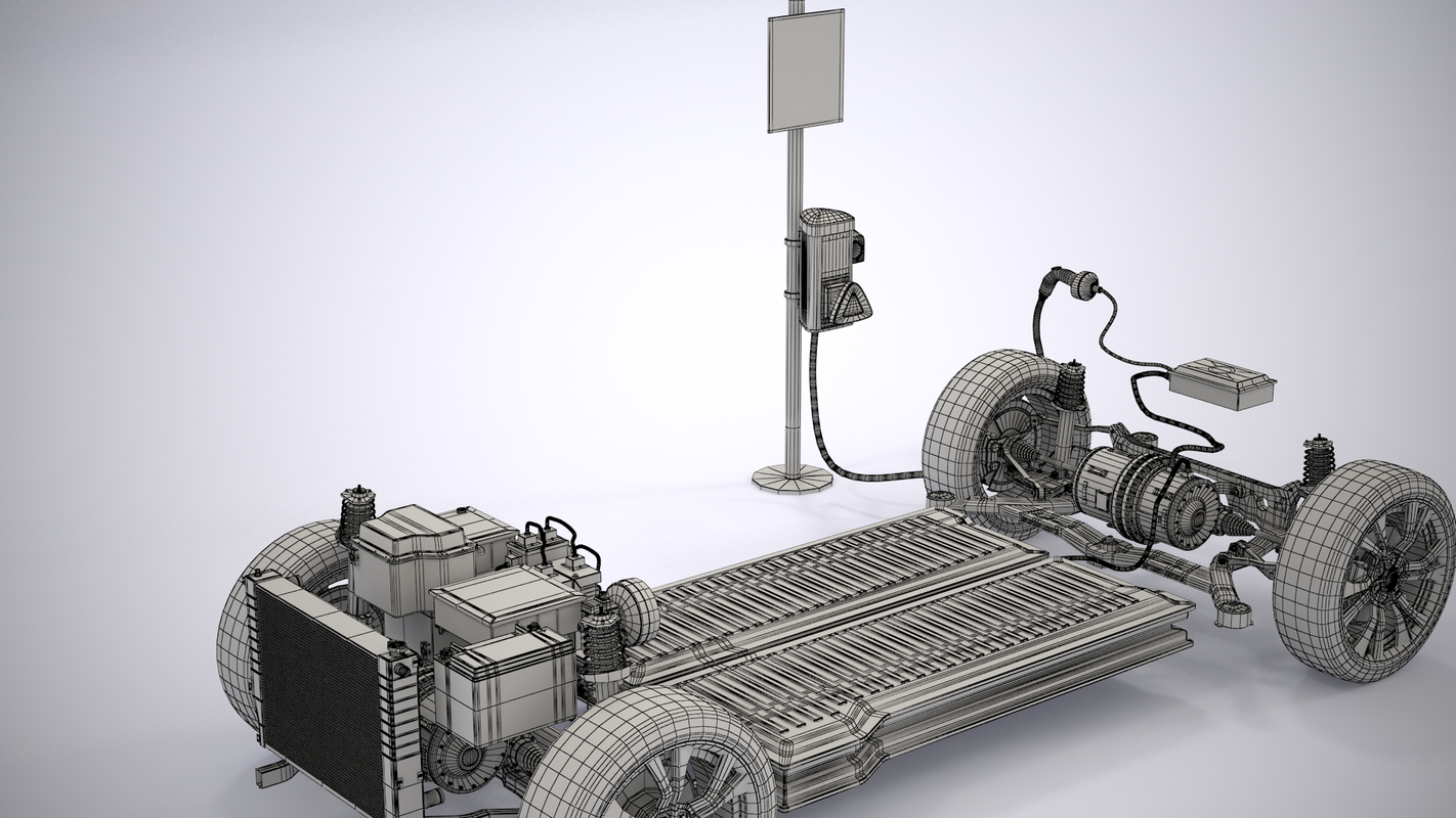 Electric awd vehicle chassis 3D - TurboSquid 1437973